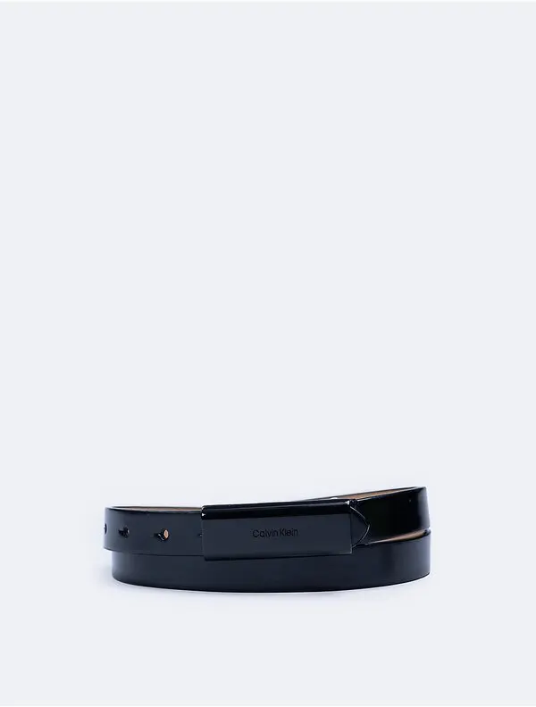 Calvin Klein Tonal Logo Slim Belt - Black