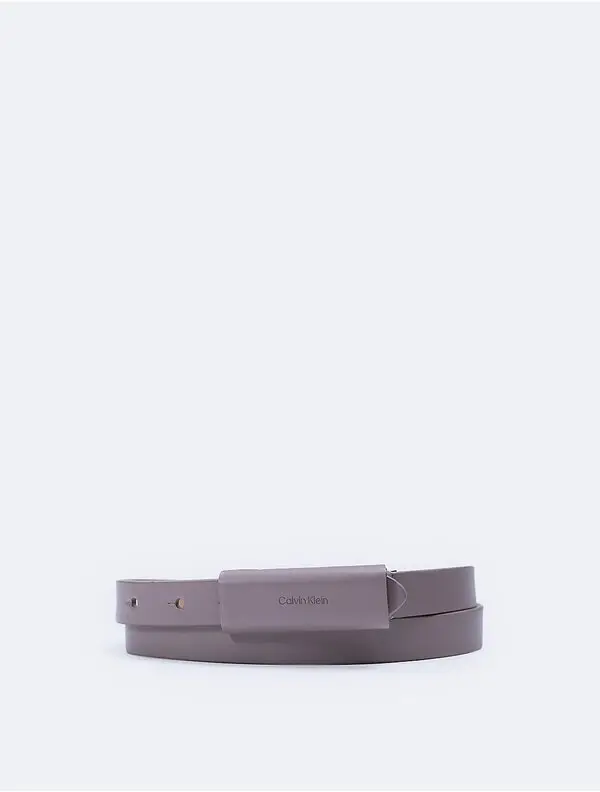 Calvin Klein Tonal Logo Slim Belt - Bone