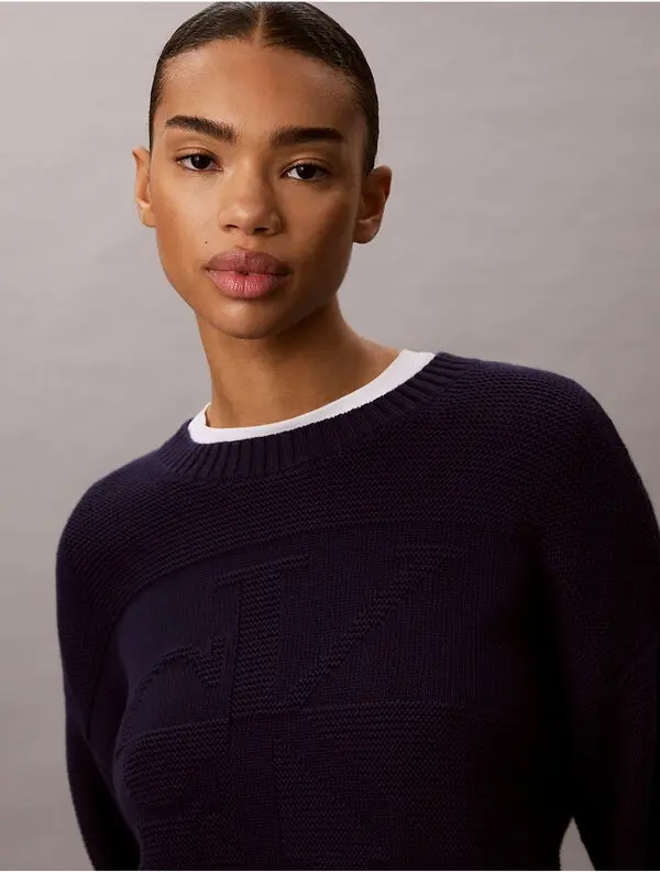 Calvin Klein Relaxed Cotton Sweater - Evening Blue