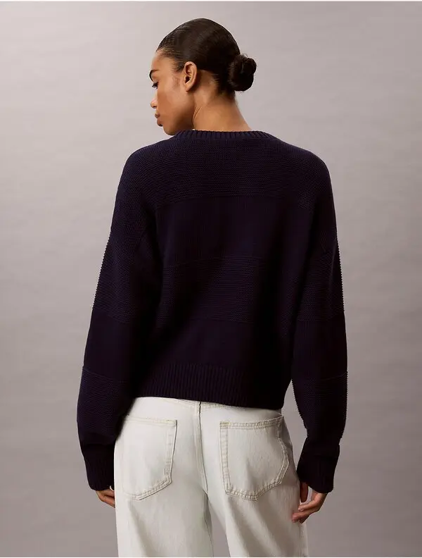 Calvin Klein Relaxed Cotton Sweater - Evening Blue