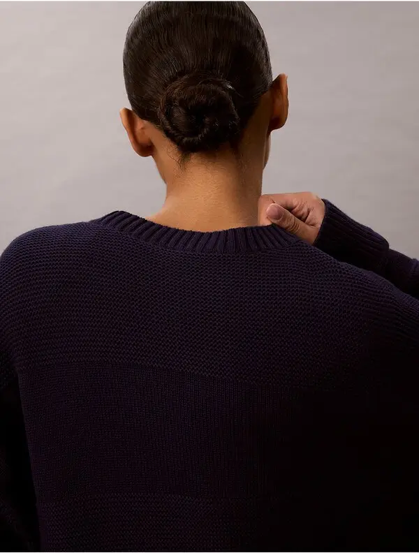 Calvin Klein Relaxed Cotton Sweater - Evening Blue