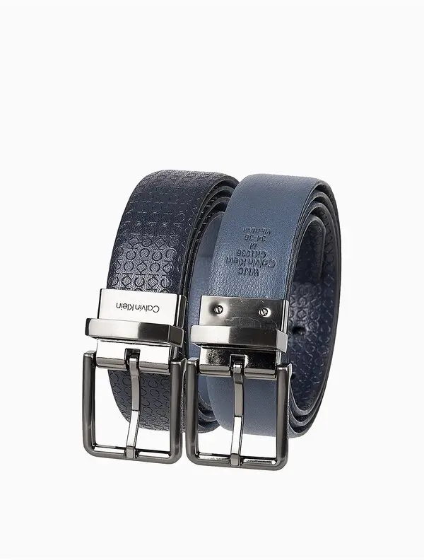 Calvin Klein Micro Monogram Reversible Belt - Navy/blue