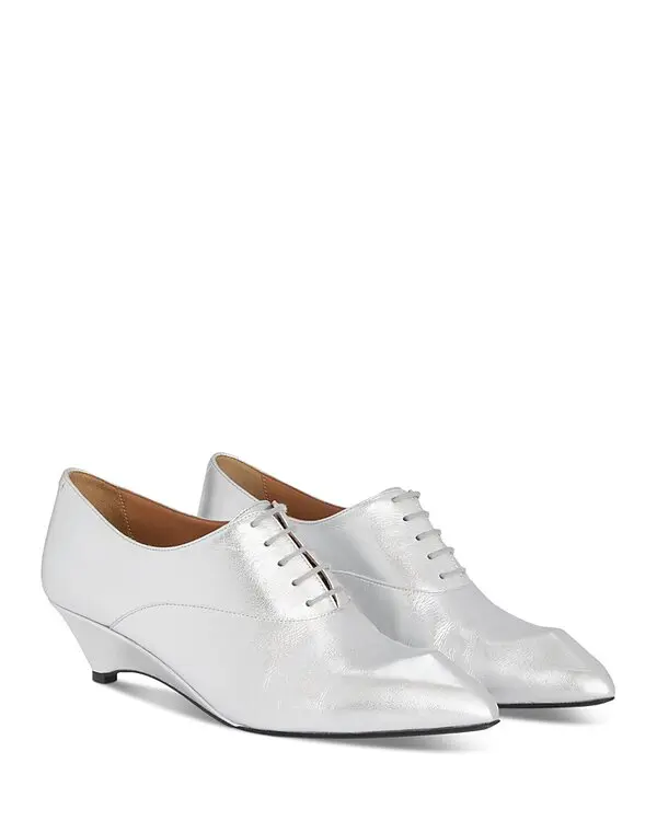 JIL SANDER Lace Up Leather Pumps