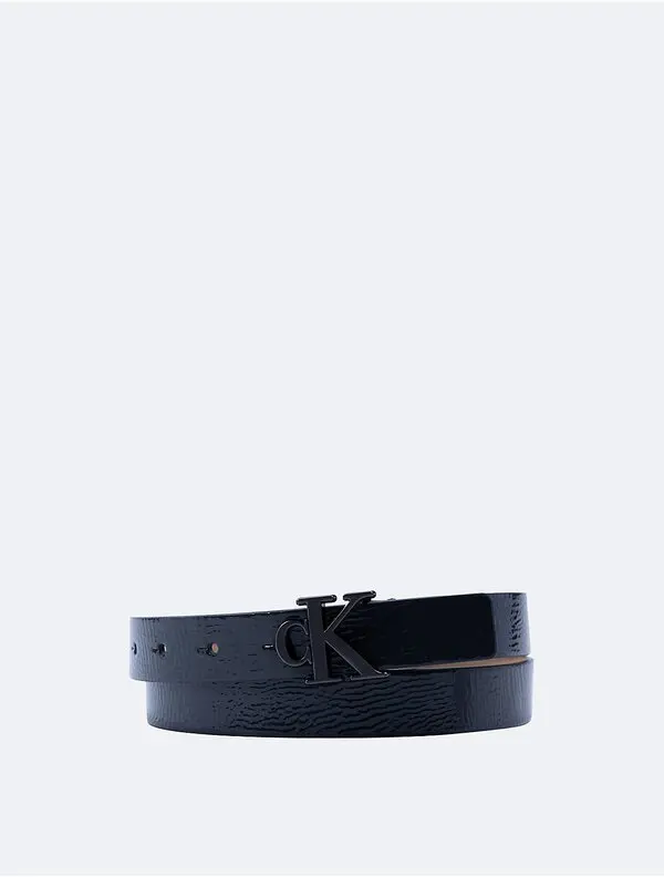 Calvin Klein Slim Monogram Logo Belt - Black