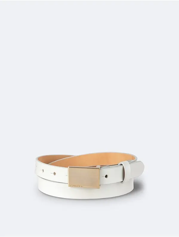 Calvin Klein Beveled Plaque Buckle Belt - Grey Morn