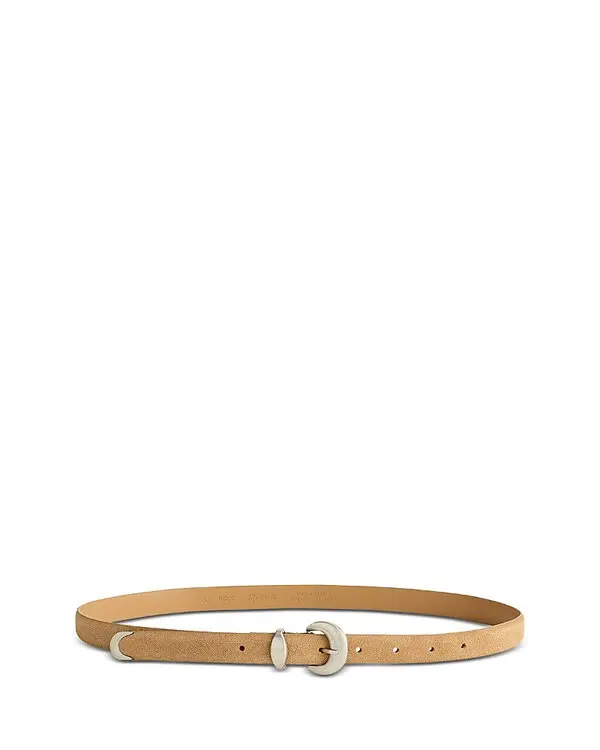 Madewell Lucie Dome Buckle Suede Belt - Walnut Shell Suede