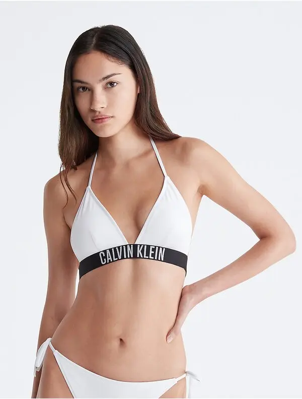 Calvin Klein Intense Power Triangle Bikini Top - Classic White