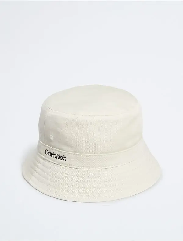 Calvin Klein Cotton Twill Bucket Hat - Bone White