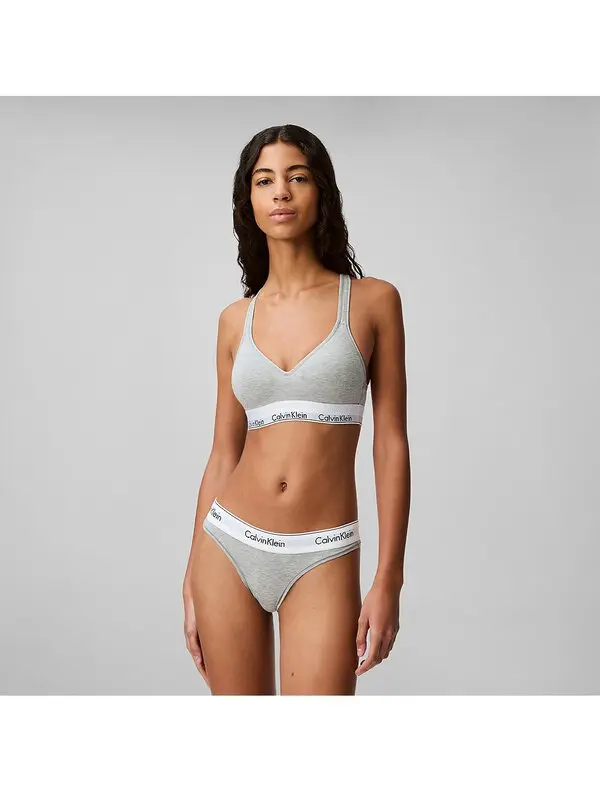 Calvin Klein Icon Cotton Modal Padded Bralette - Grey