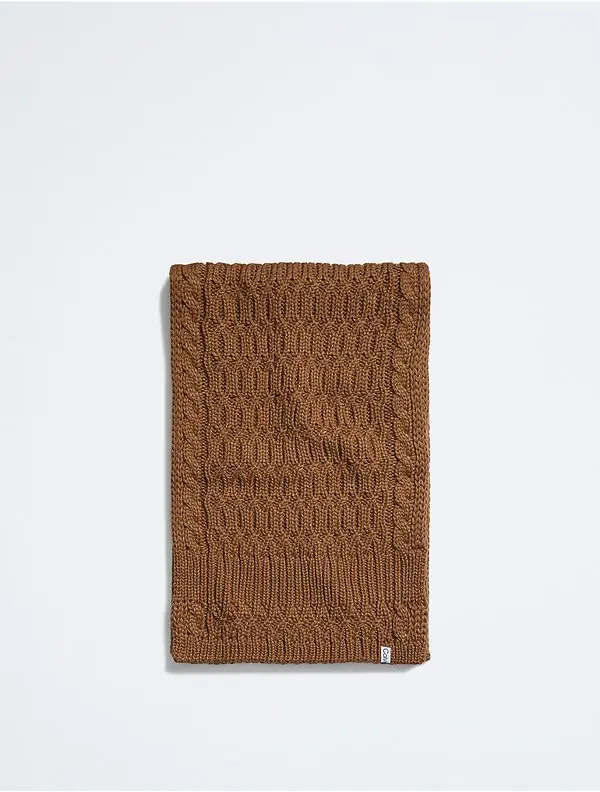 Calvin Klein Solid Cable Knit Scarf - Otter