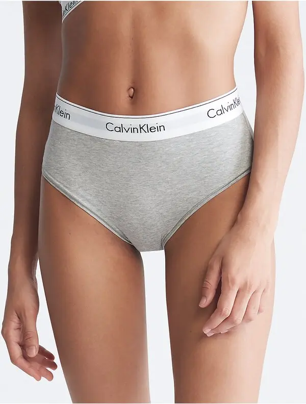 Calvin Klein Icon Cotton Modal High Waist Bikini - Grey Heather