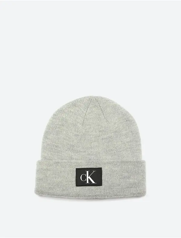 Calvin Klein Monogram Logo Beanie - History Heather