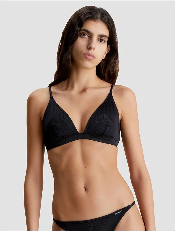 Calvin Klein Structured Triangle Bikini Top - Black