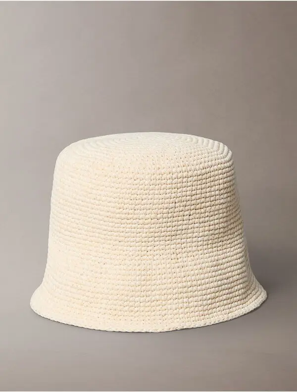 Calvin Klein Crochet Bucket Hat - Parchment