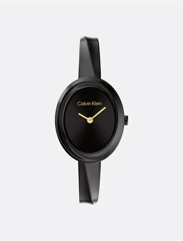 Calvin Klein Contoured Bezel Bracelet Watch - Black