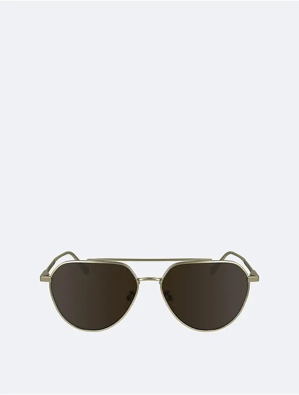 Calvin Klein Metal Aviator Sunglasses - Matte Gold