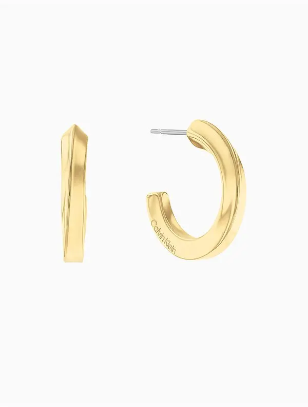 Calvin Klein Curved Ring Hoop Earrings - Gold