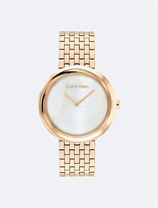 Calvin Klein Pearl Dial Bracelet Watch - Rose Gold