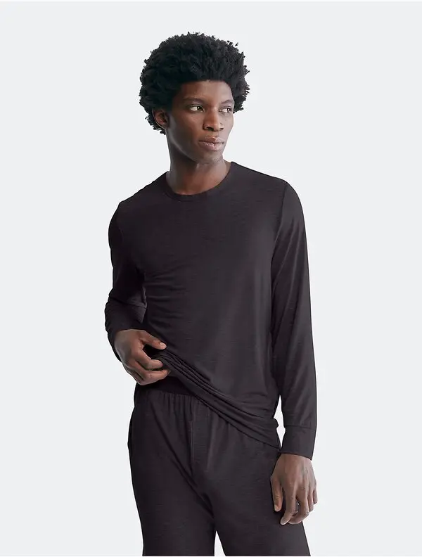 Calvin Klein Ultra-soft Modern Lounge Sleep Sweatshirt - Black