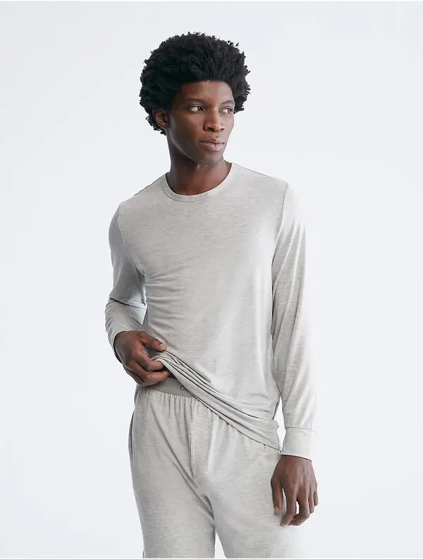 Calvin Klein Ultra-soft Modern Lounge Sleep Sweatshirt - Grey Heather