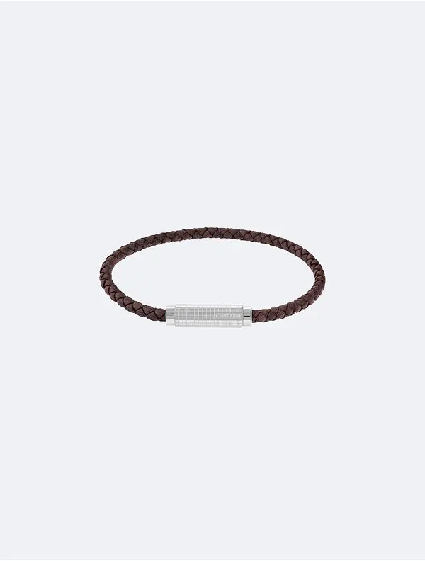 Calvin Klein Braided Leather Bracelet - Brown