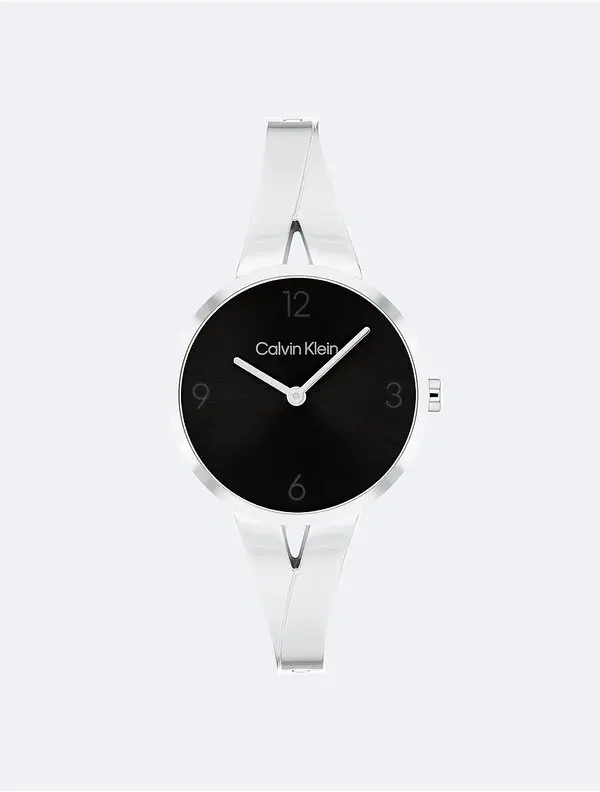 Calvin Klein Tapered Bangle Watch - Black/silver