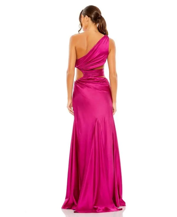 Mac Duggal Cut Out One Shoulder Satin Gown