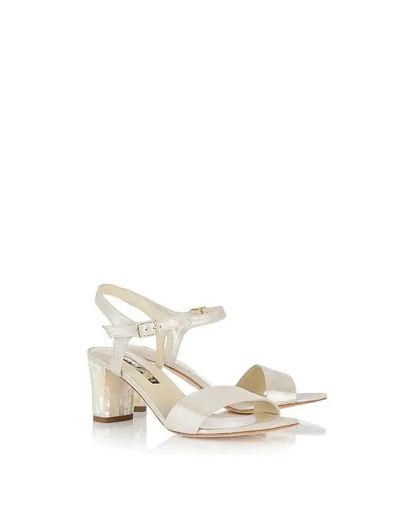 FREYA ROSE Martina Midi Ankle Strap Pearl Heel Sandal