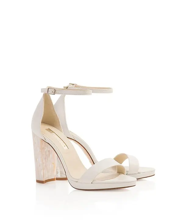 FREYA ROSE Dove Ankle Strap Pearl Heel Sandal