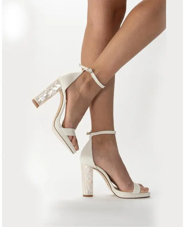 FREYA ROSE Dove Ankle Strap Pearl Heel Sandal