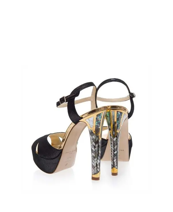 FREYA ROSE Cleopatra Noir Ankle Strap Heel Sandal - Black