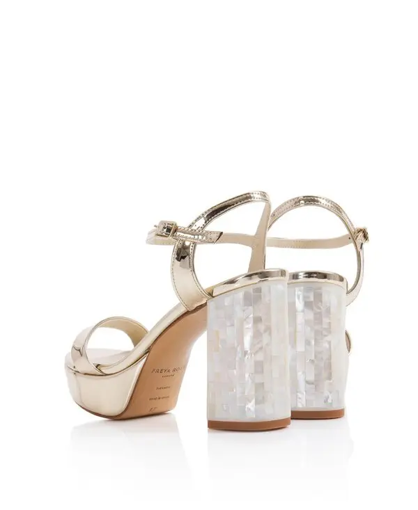 FREYA ROSE Gigi Pearl Heel Sandal - Champagne