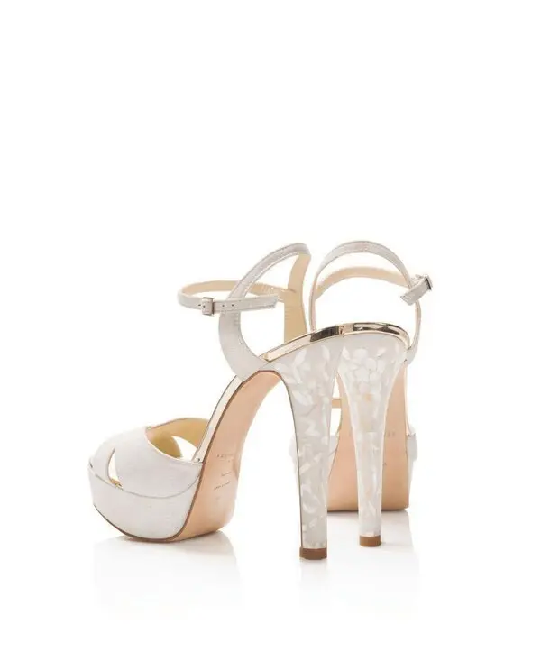 FREYA ROSE Ankle Strap Platform Heel Sandal - Ivory
