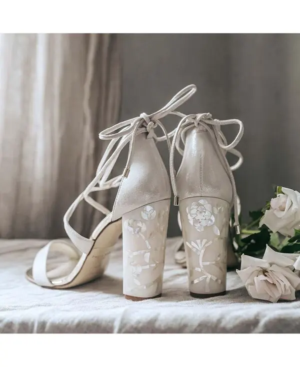 FREYA ROSE Flora Ankle Strap High Heel Sandal - Ivory