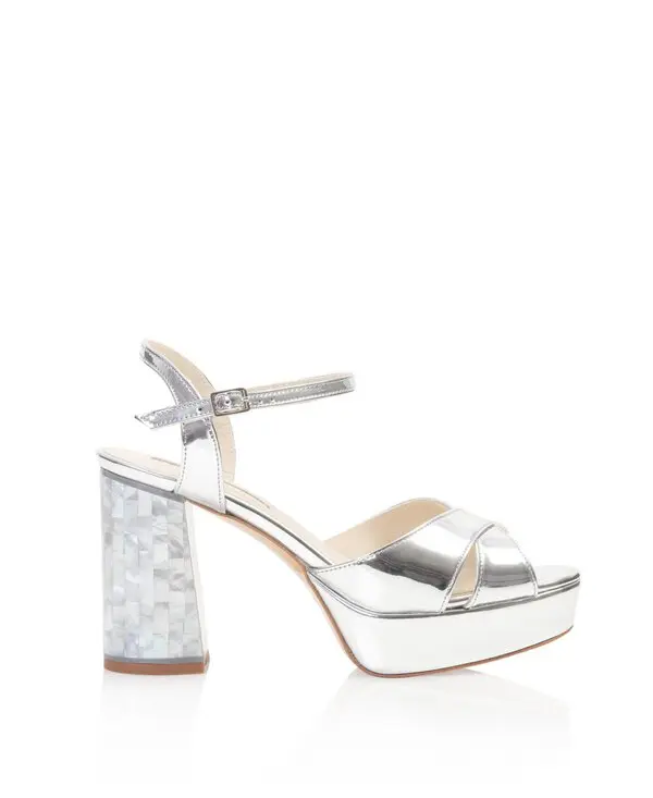 FREYA ROSE Nova Pearl Heel Sandal - Silver
