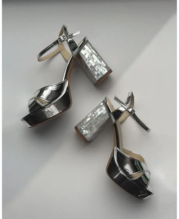 FREYA ROSE Nova Pearl Heel Sandal - Silver