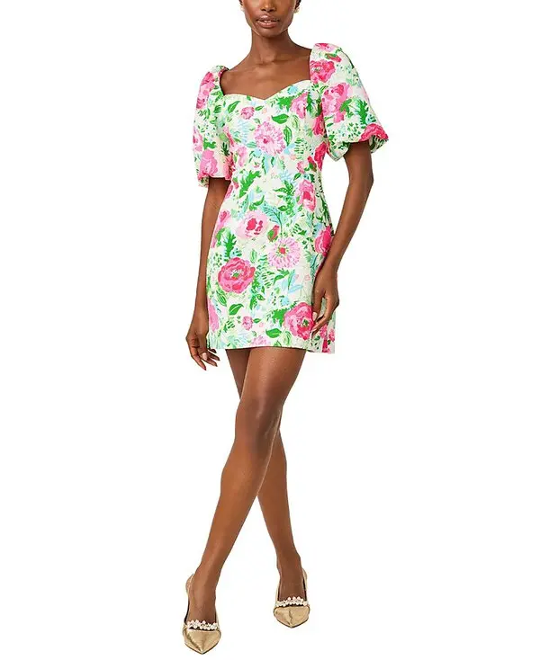 LILLY PULITZER Justina Skirted Romper - Multi Poppy Party