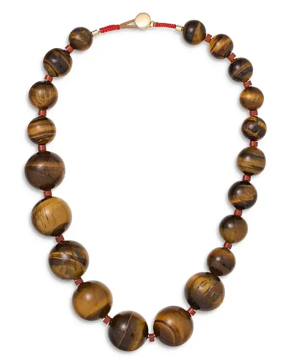 ROXANNE ASSOULIN The Very Big Bead Stone Necklace - Tigers Eye