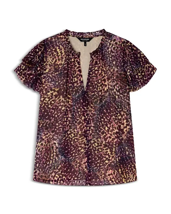 Whistles Orchid Print Dobby Top