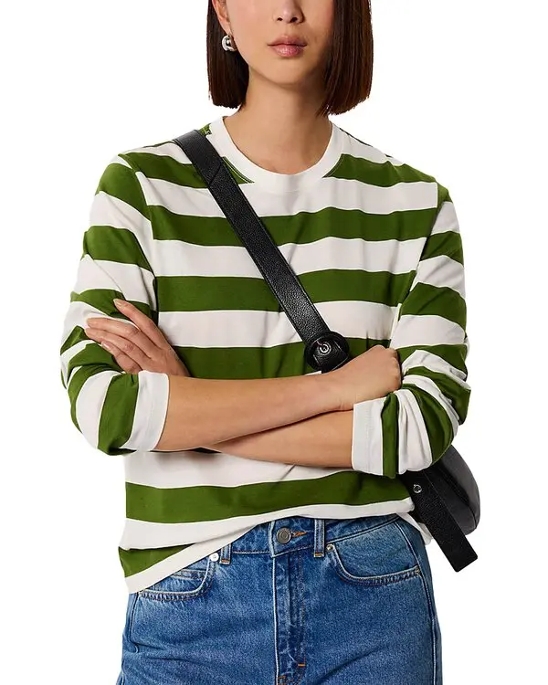 Whistles Striped Long Sleeve Tee - Green/multi