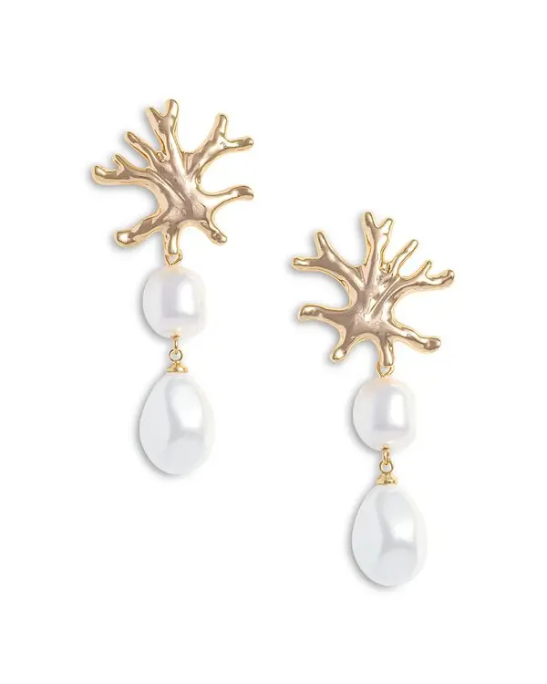 SELF-PORTRAIT Sculptural Imitation Earrings - Pearl