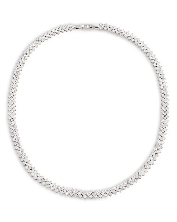 SELF-PORTRAIT Crystal Collar Necklace - Silver