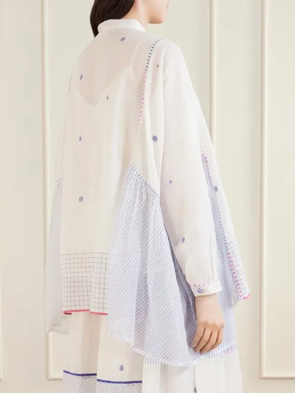 EKA Cosmos Handwoven Cotton-jamdani Blouse
