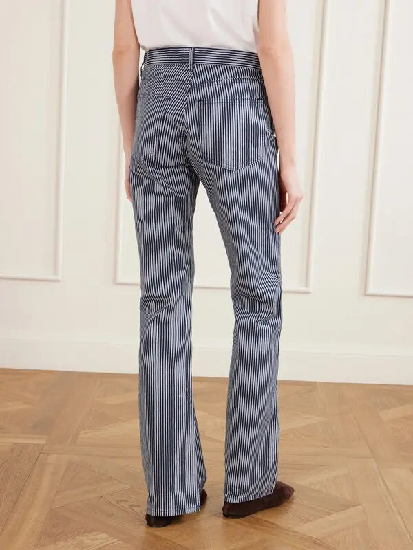 NILI LOTAN Celia Striped Straight-leg Jeans - Blue
