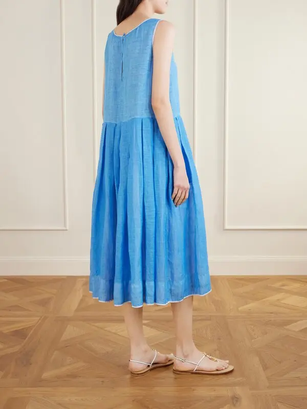 EKA Basil Linen Midi Dress
