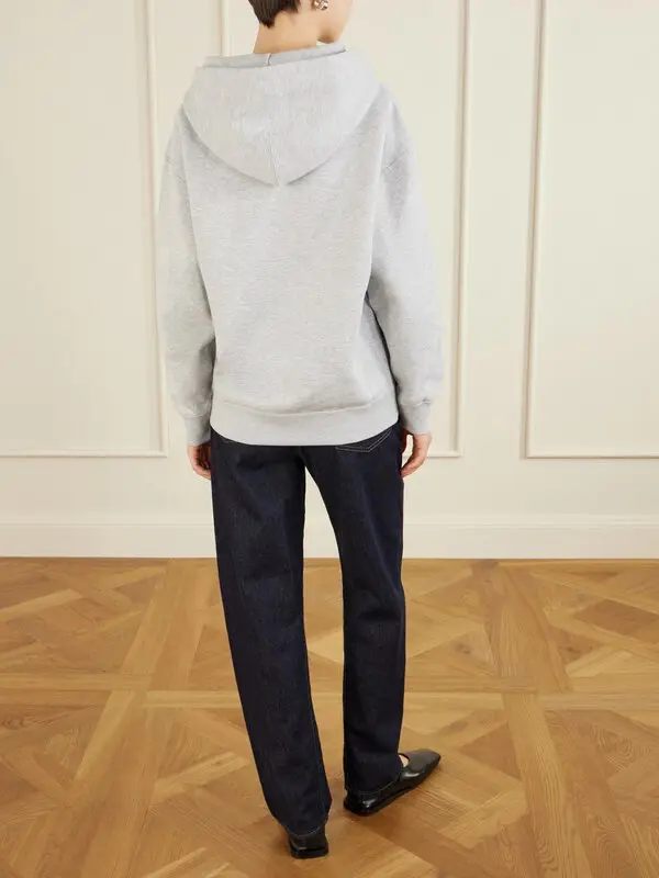 JIL SANDER Printed Cotton-jersey Hoodie - Gray