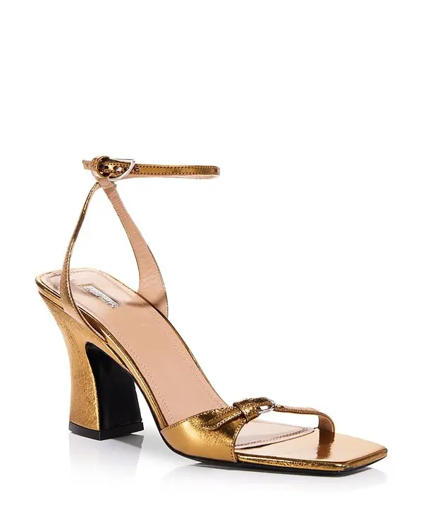 NODALETO Leather Ankle Strap Sandals