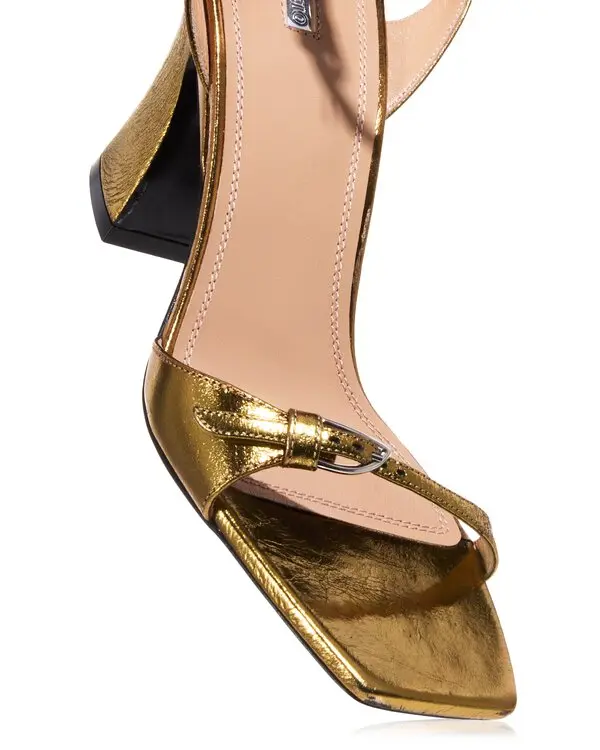 NODALETO Leather Ankle Strap Sandals