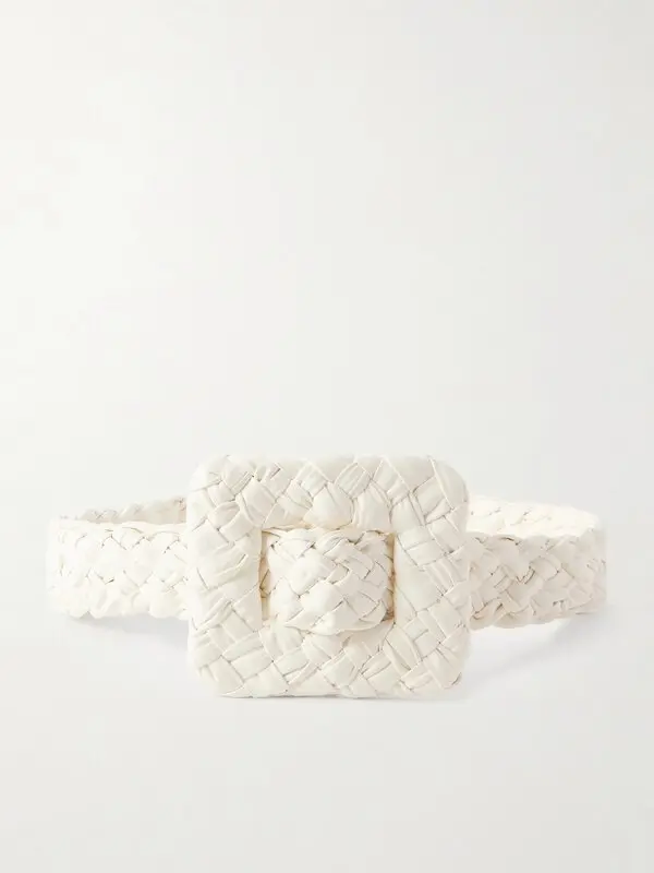 Bottega Veneta Foulard Intrecciato Leather Belt - Neutrals