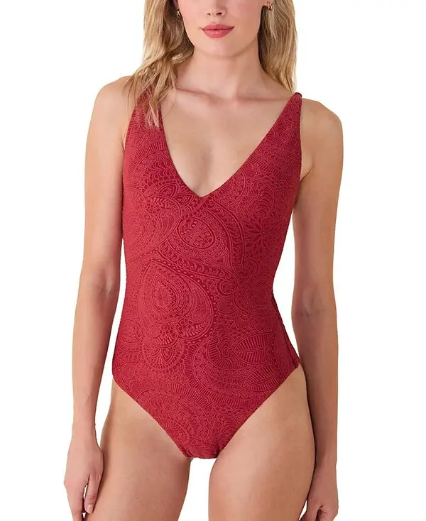 ANDIE Ohana V-neck One Piece Swimsuit - Paprika